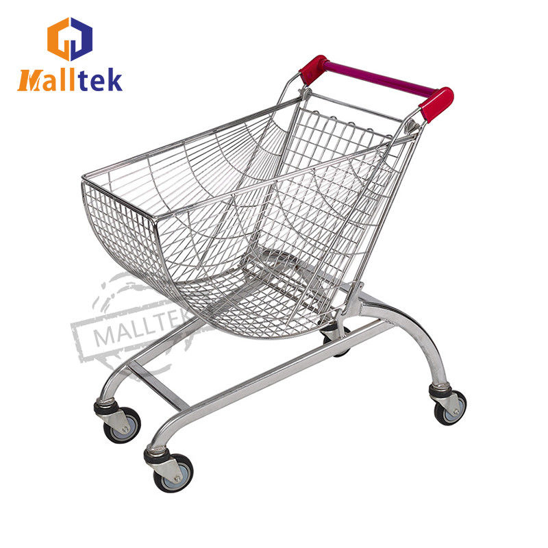 Fan Shaped Metal Shopping Trolley Cart For Supermarket Grocery Foldable ...
