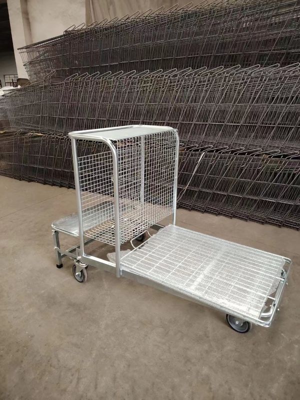 Supermarket Warehouse Logistics Trolley Movable Folding For High Load ...