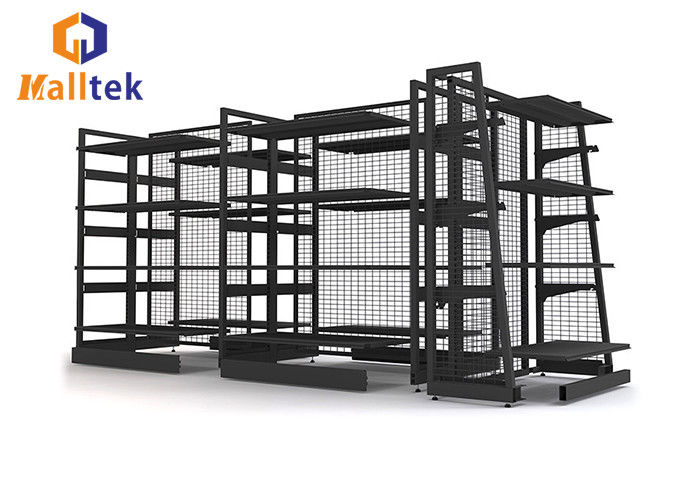 Heavy Duty Cold Rolled Steel Gondola Display Rack Grocery Store Shelf ...