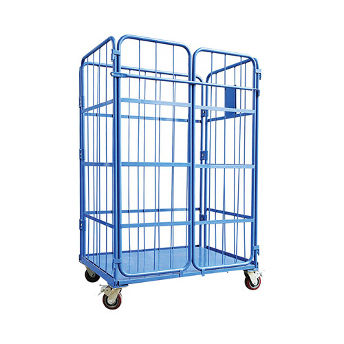 Foldable Frame Metal 4 Side Logistics Trolley Transports Security Wire ...