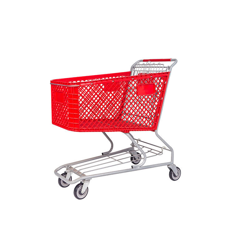 High Quality Customizable Half Plastic Foldable Shopping Trolley Cart