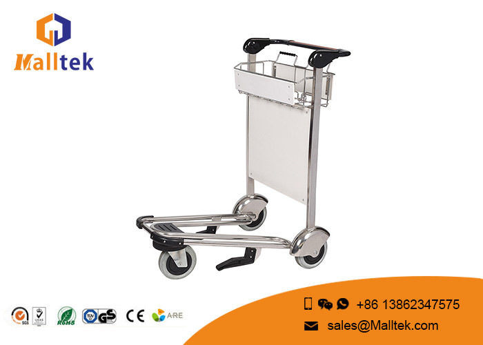 Rubber Wheel Airport Luggage Trolley Stainless Steel Luggage Trolley ...