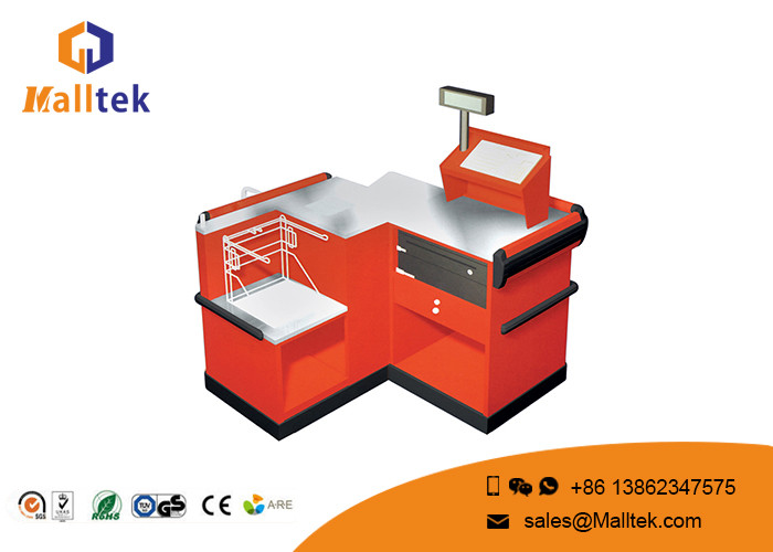 Orange Supermarket Checkout Counter Safety Double Side Eco - Friendly