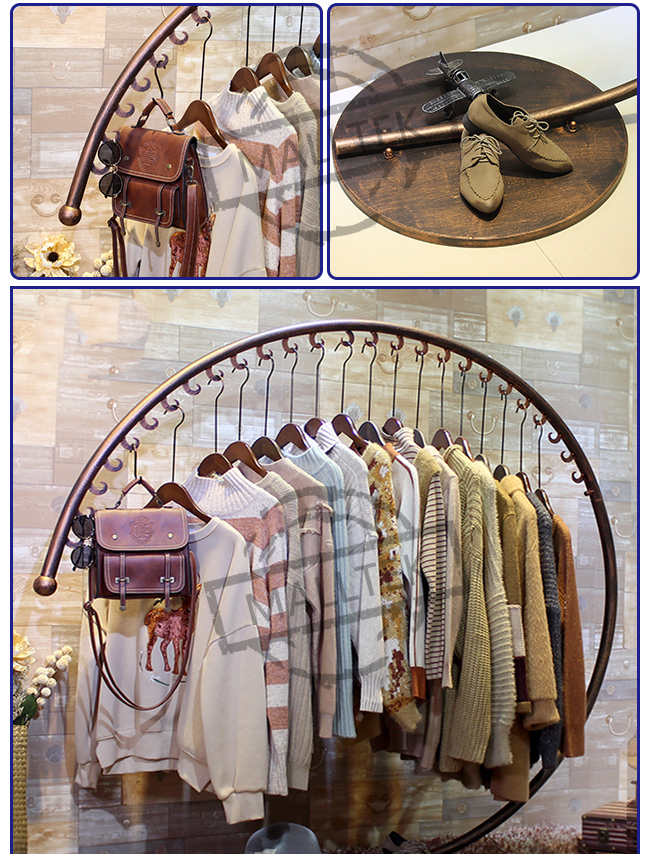 Generous Fashion Garment Display Racks Arch Shape For Women Clothes Store