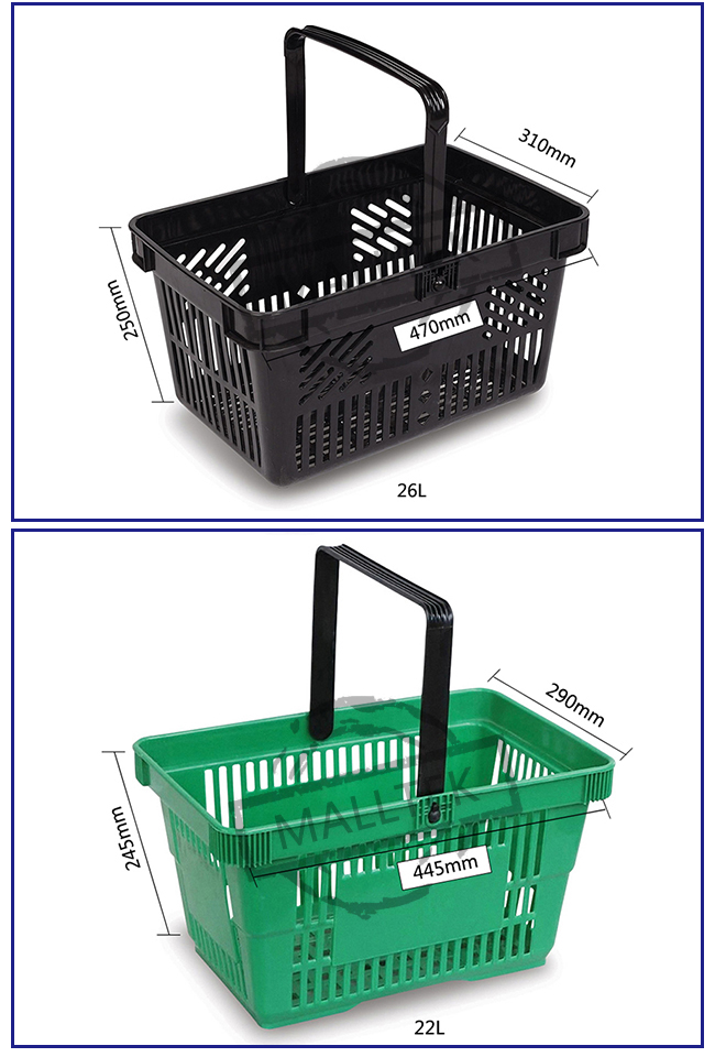 Eco - Friendly Supermarket Shopping Basket Plastic Grocery Hand Baskets