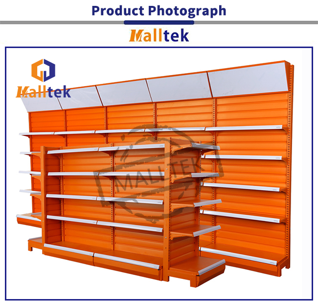 Heavy Duty Gondola Shelving Wall Mount Orange Shop Fitting Shelves