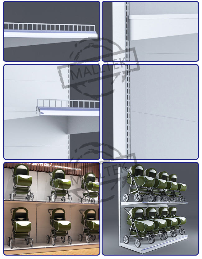 Convenience Store Retail Store Fixtures And Shelving Metal Hook Mesh Type
