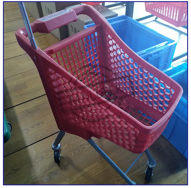 Mini Plastic Grocery Store Trolley For Child Kids Colourful Style