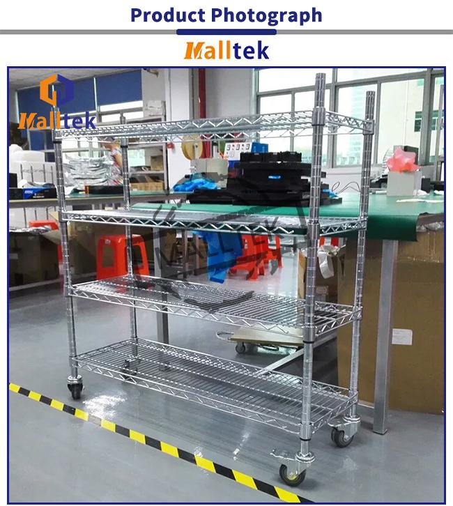 Optional Layer Height Wire Mesh Shelving Commercial Wire Shelving With ...