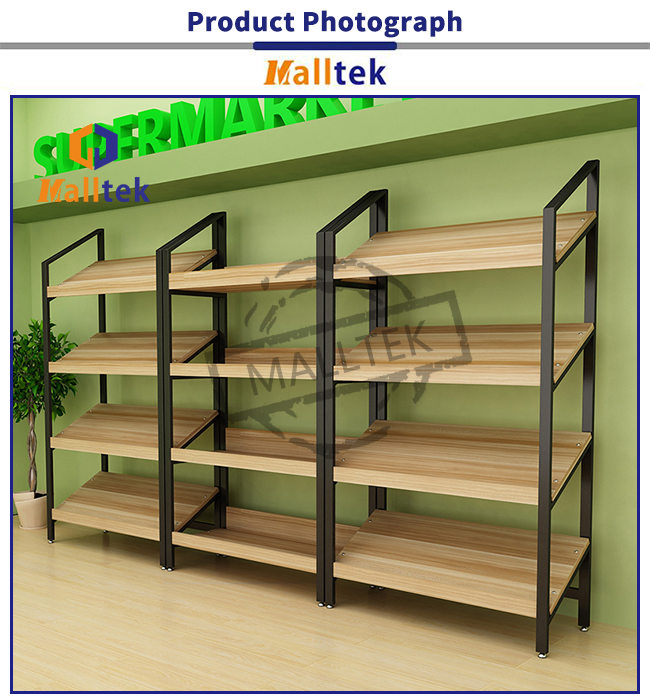 Floating Wooden Shop Display Stands Boutique Steel Wooden Retail Displays
