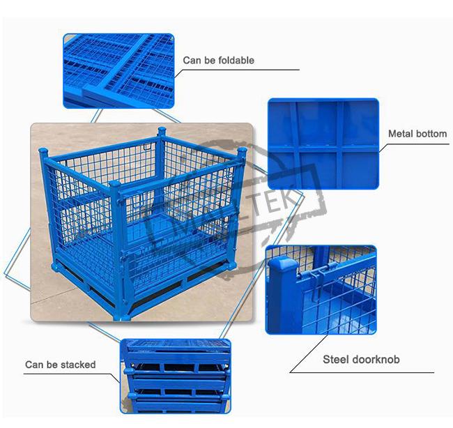 Industrial Stackable Pallet Cages Steel Stacking Pallets High Loading ...