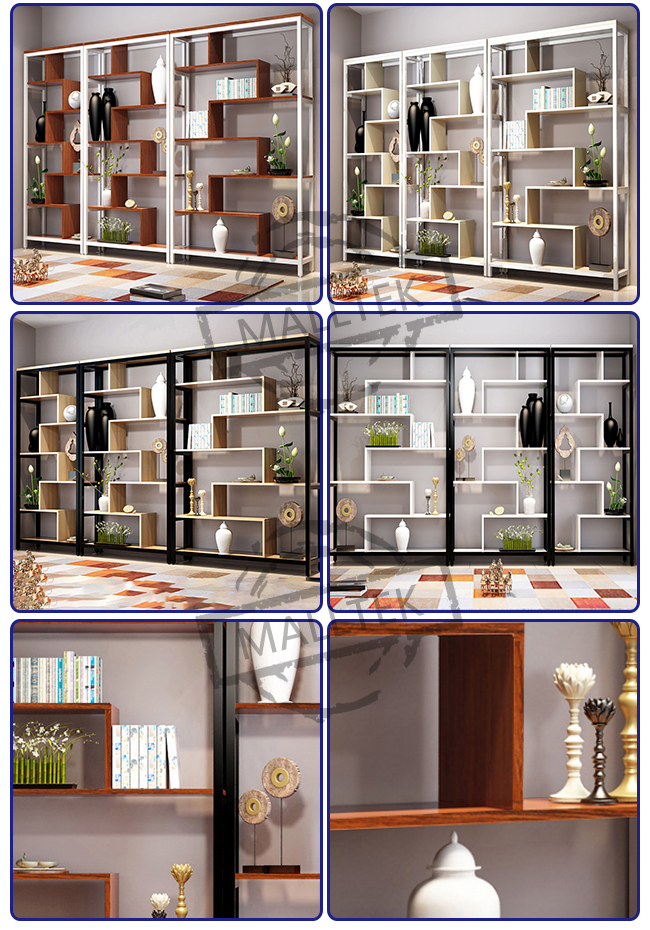 Industrial Wooden Retail Display Shelves Wood Frame Modern Design For ...