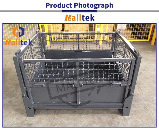 Molded Rolling Stackable Pallet Containers Lockable Stainless Steel ...