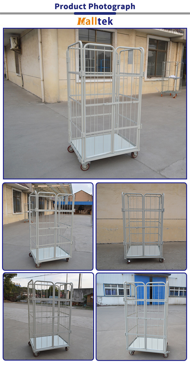 Four Side Logistics Trolley Transports Foldable Frame Metal Security ...
