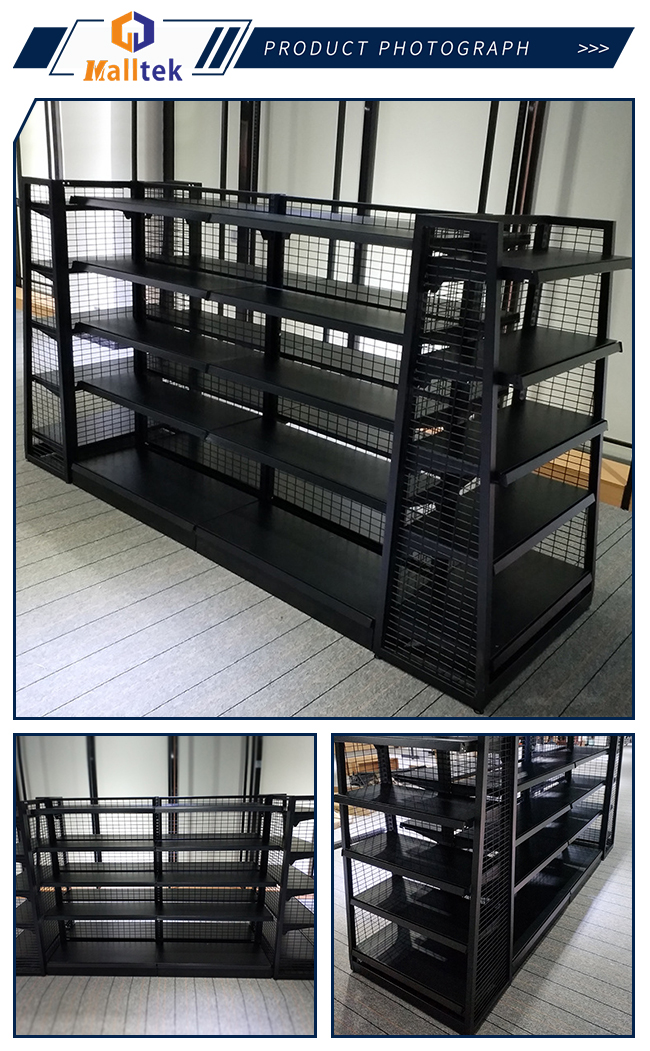 Heavy Duty Cold Rolled Steel Gondola Display Rack Grocery Store Shelf ...