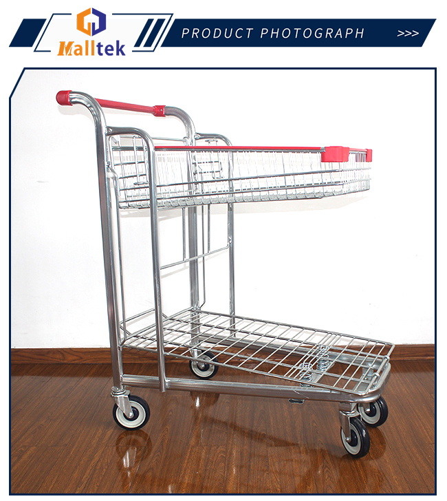 Carriage 2 Tier Supermarket Cargo Logistics Trolley
