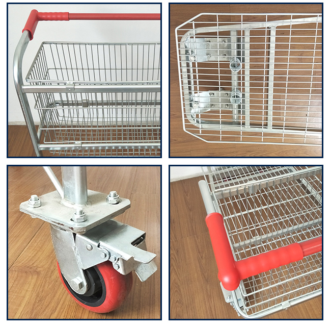 Hand Push 500kgs Logistics Warehouse Storage Trolley