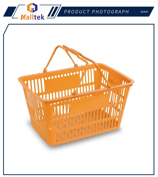 OEM HDPP Plastic Grocery Hand Basket With Two Handles