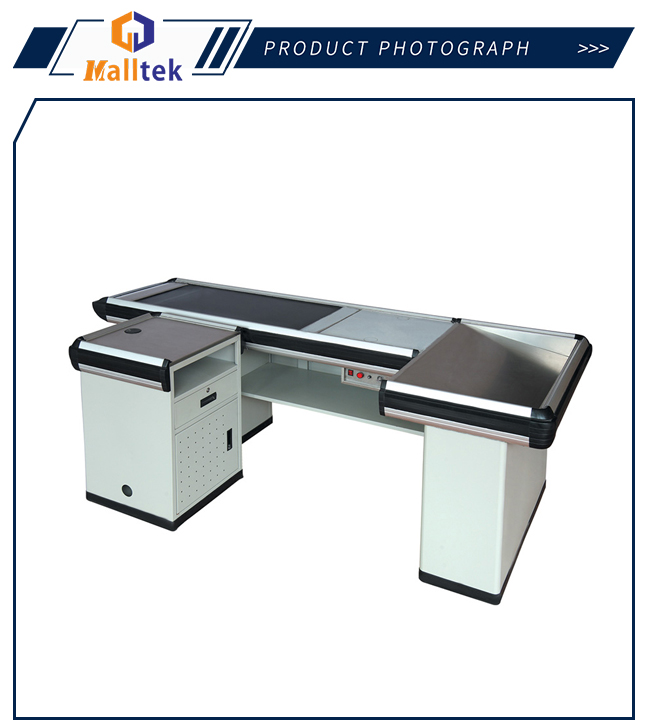 Ergonomic Electric Stainless Steel Cash Counter For Supermarket