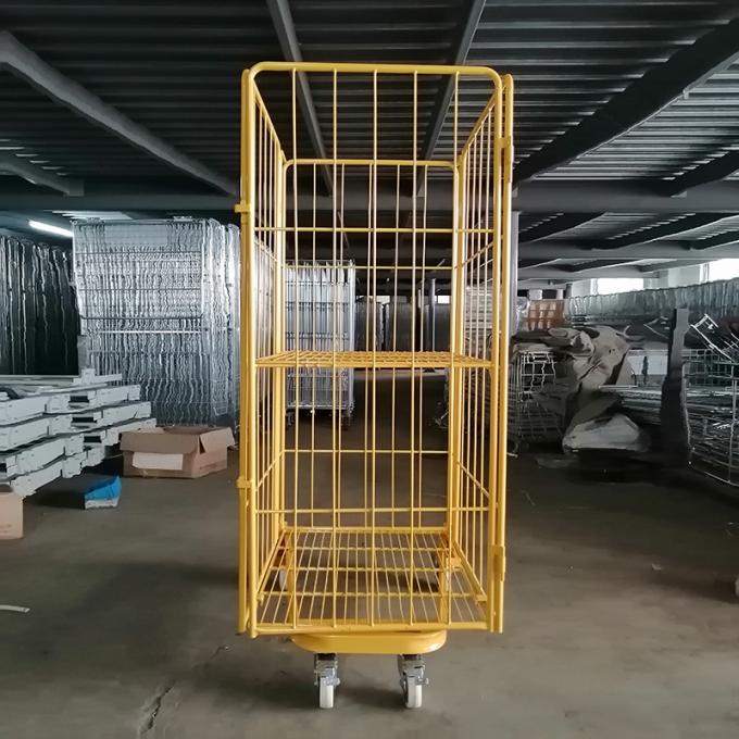 Steel Logistics Trolley Transports Foldable Frame Metal Security Wire ...