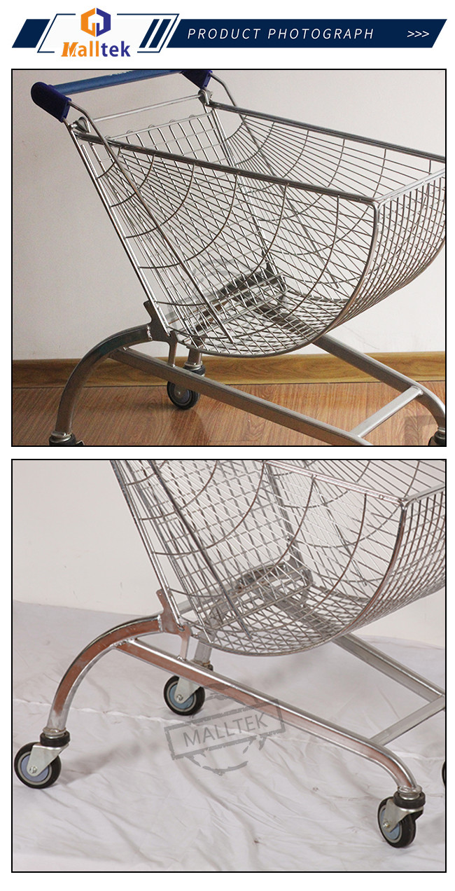 Fan Shaped Metal Shopping Trolley Cart For Supermarket Grocery Foldable ...